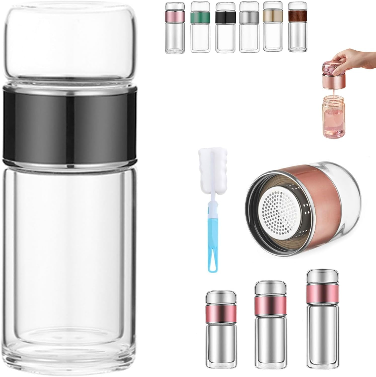 Tryteava Glass Infuser,Tryteava 3-in-1 Smart Tea Infuser with ...