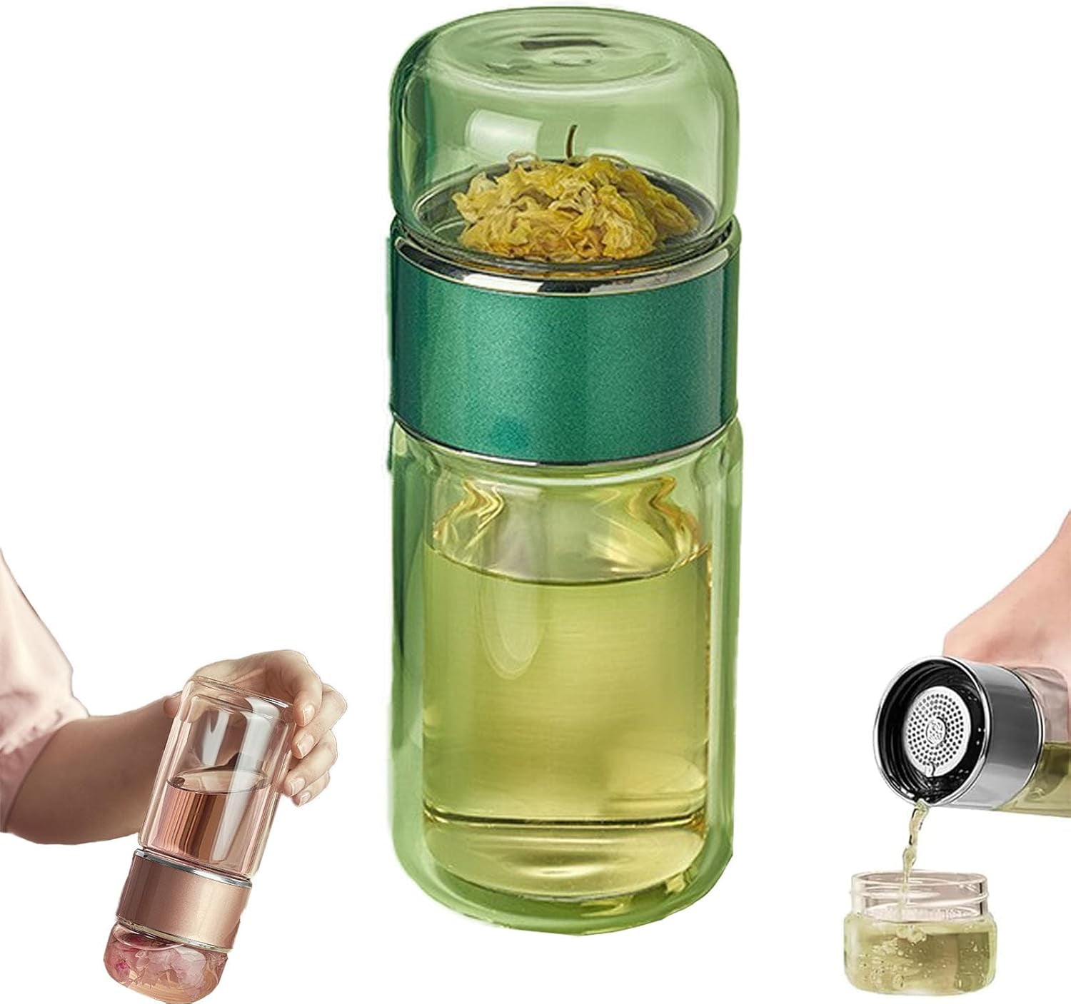 Tryteava Glass Infuser, Tryteava 3-in-1 Smart Tea Infuser, Portable ...