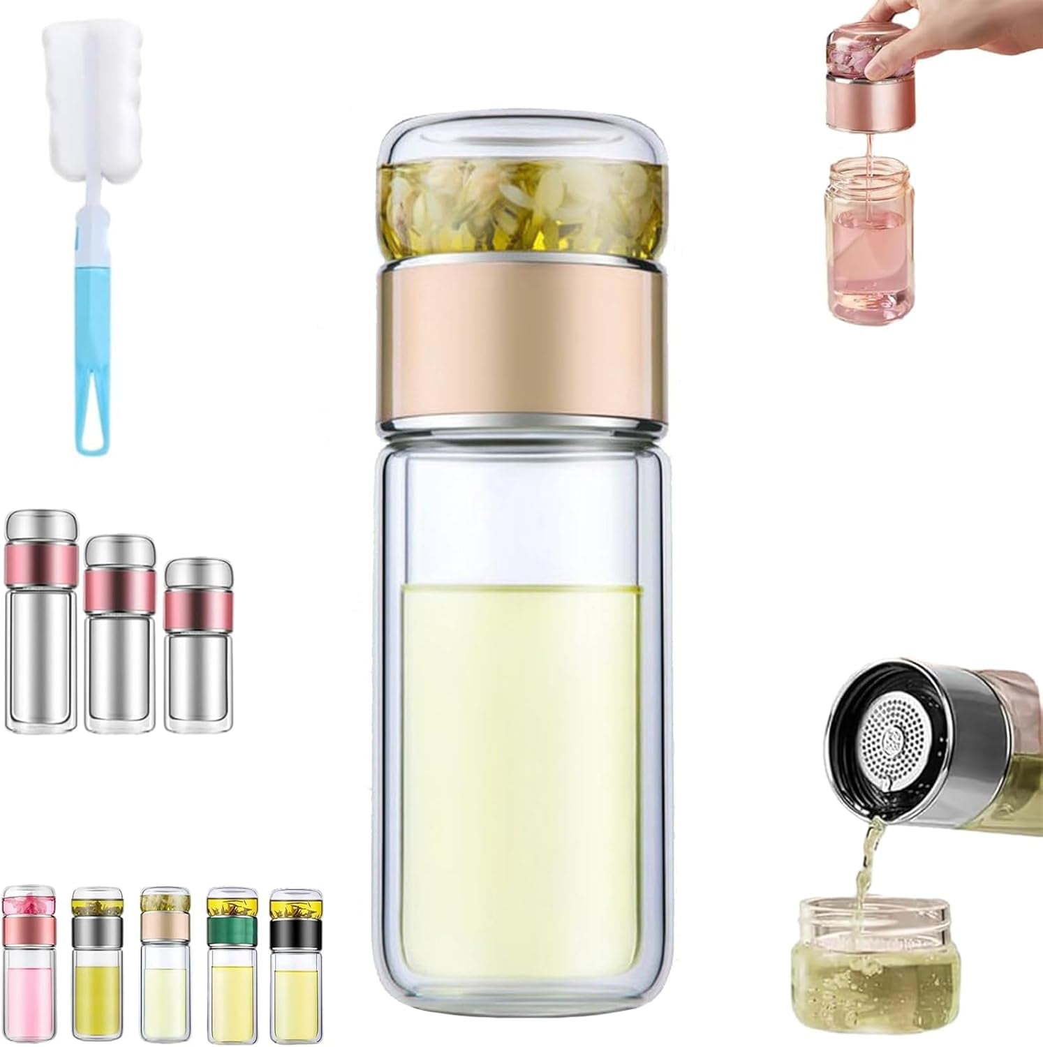 Tryteava Glass Infuser, Tryteava Tea Infuser, 3-in-1 Smart Tea Infuser ...