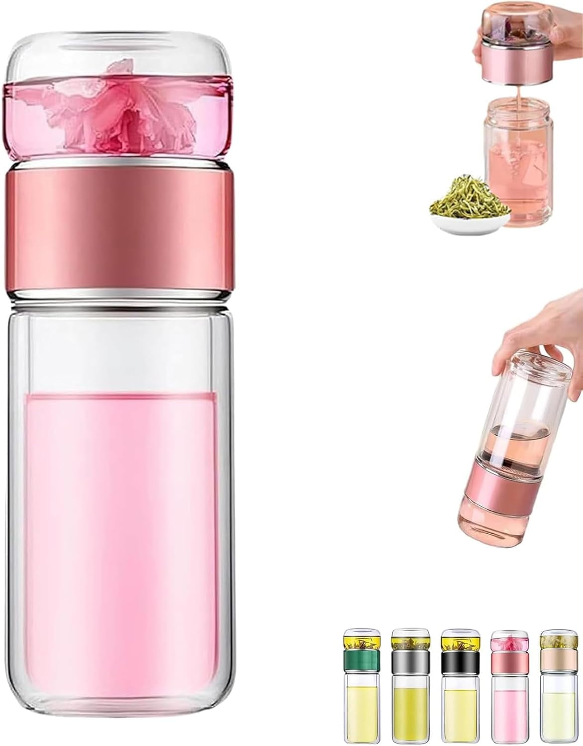 Tryteava Glass Tea Infuser, Teava 3-In-1 Smart Tea Infuser, Double ...