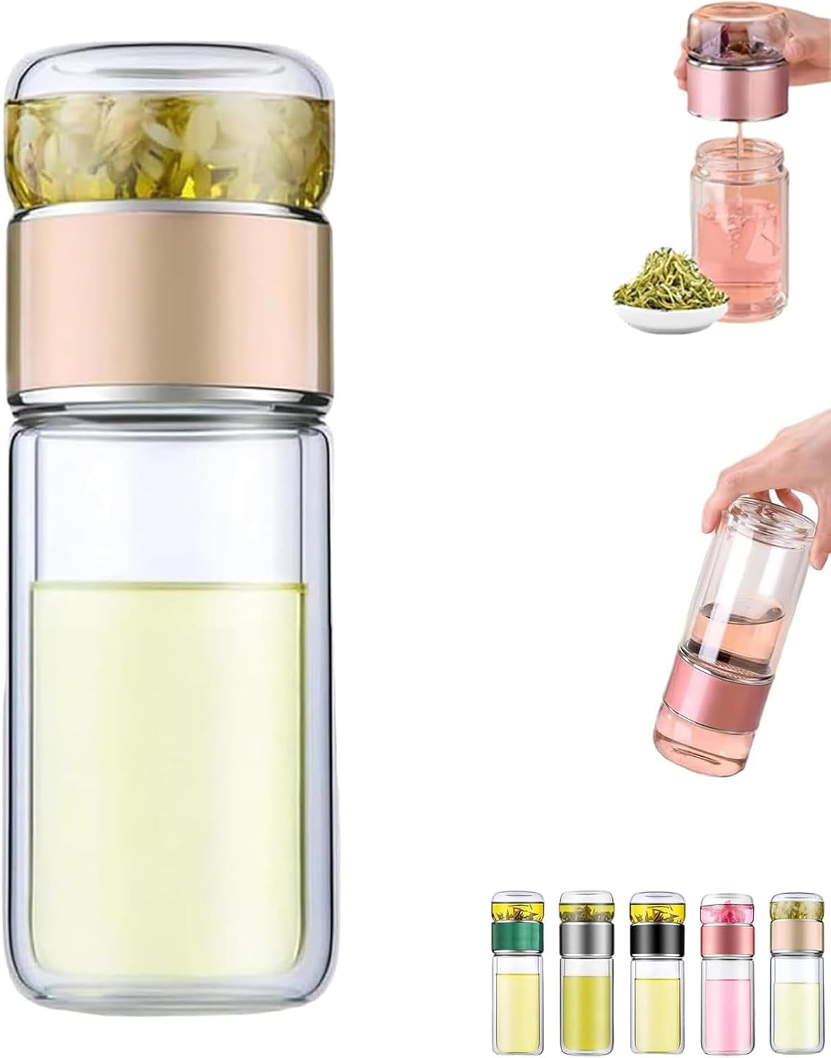 Tryteava Glass Tea Infuser, Teava 3-In-1 Smart Tea Infuser, Double ...