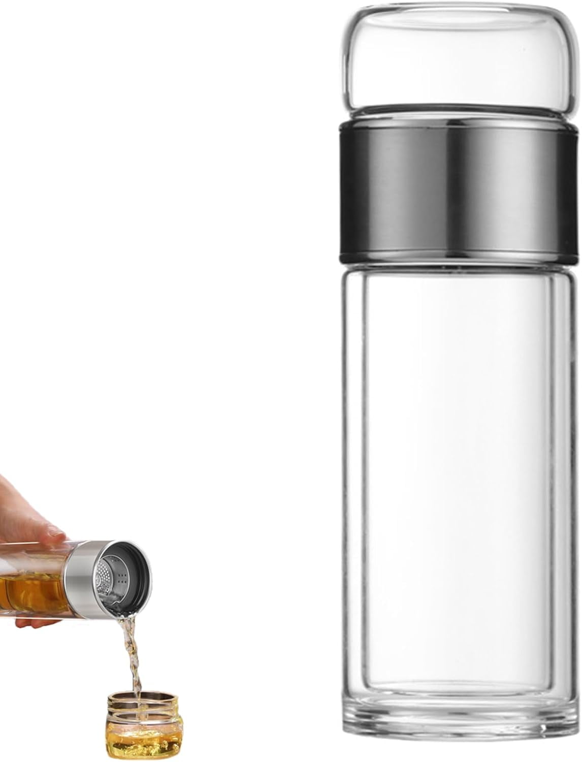 Tryteava Glass Tea Infuser, Teava, Portable Glass Double Wall Tea ...
