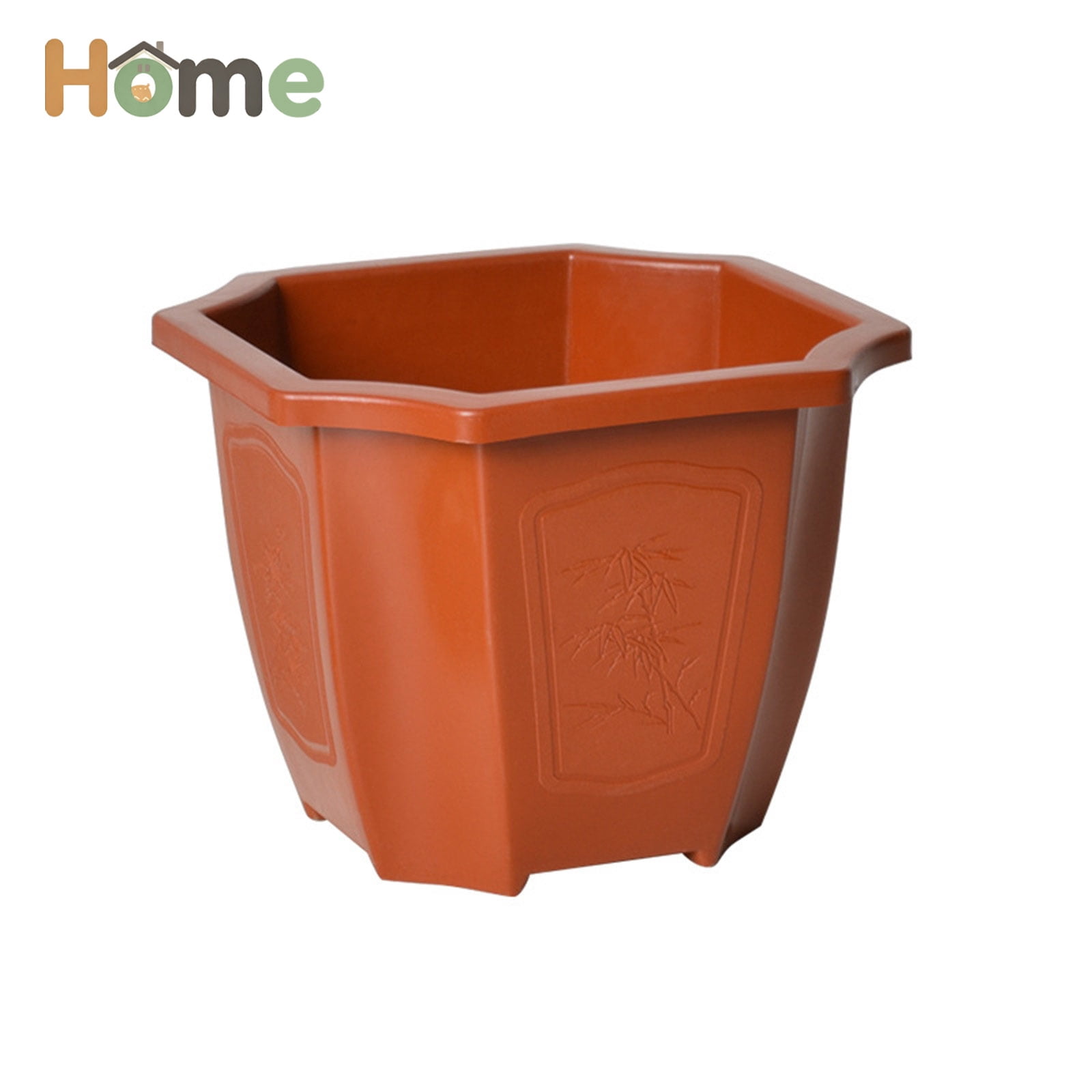 Tryvkinvive Square Plastic Plant Pots,Embossed Decor Planter Containers ...