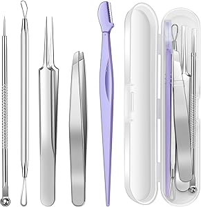 TsMADDTs Pimple Popper Tool Kit, 6 Pcs Blackhead Remover Tools for Face ...