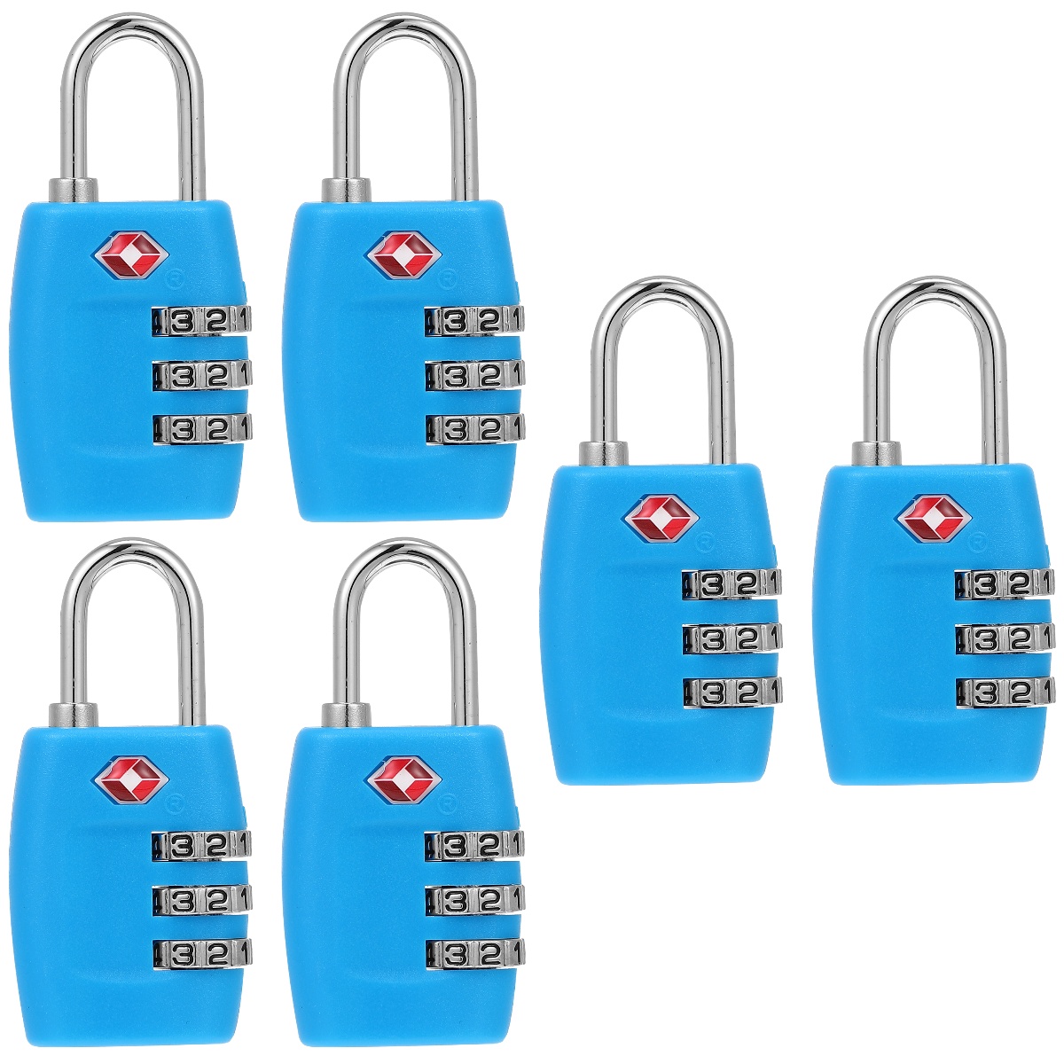 Luggage Locks Approved Suitcase 6 Pcs Bags with Code Coded Lock. Locker ...
