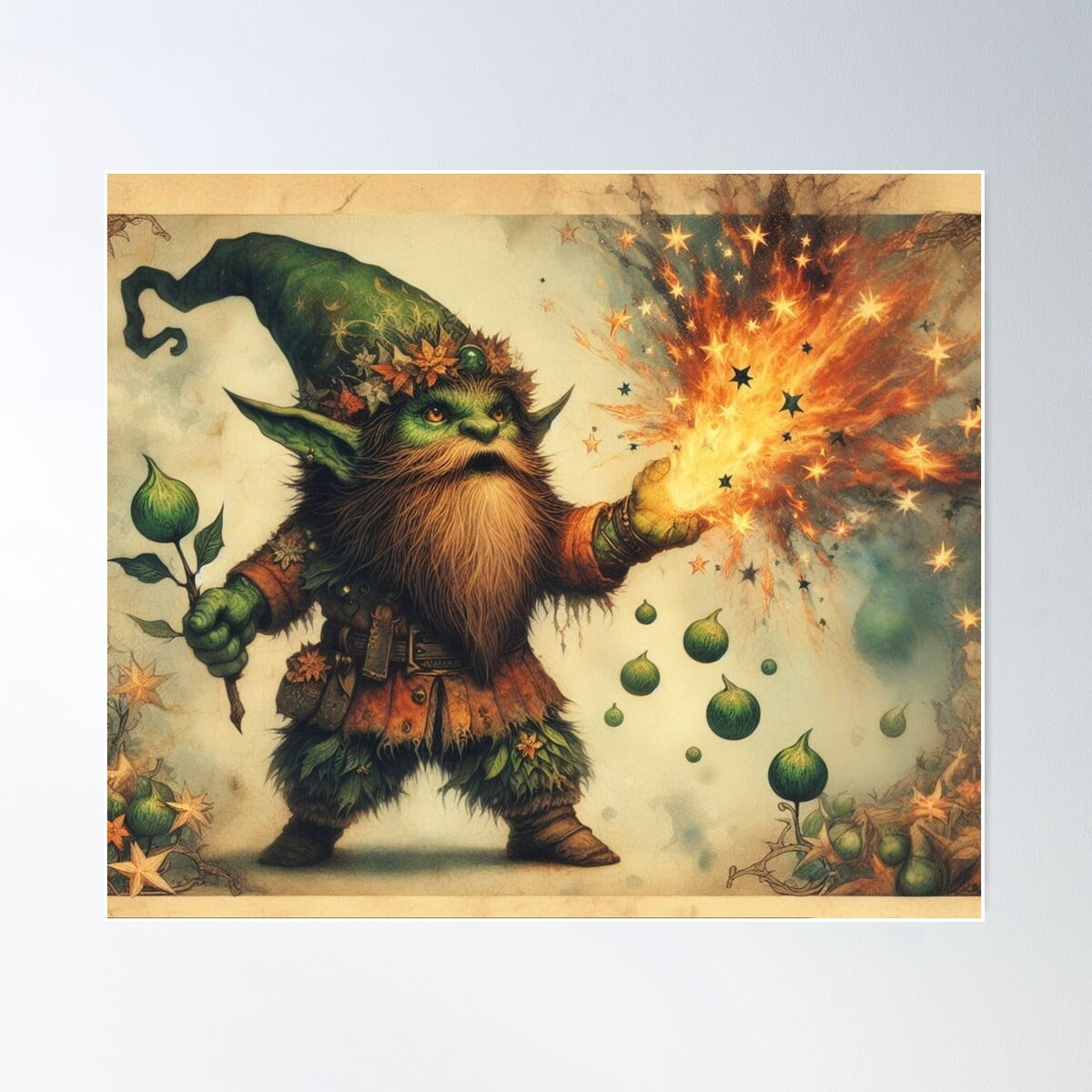 Tshirt Fireside Blooms Sentinel Poster Wall Art, Modern Wall Decor For ...