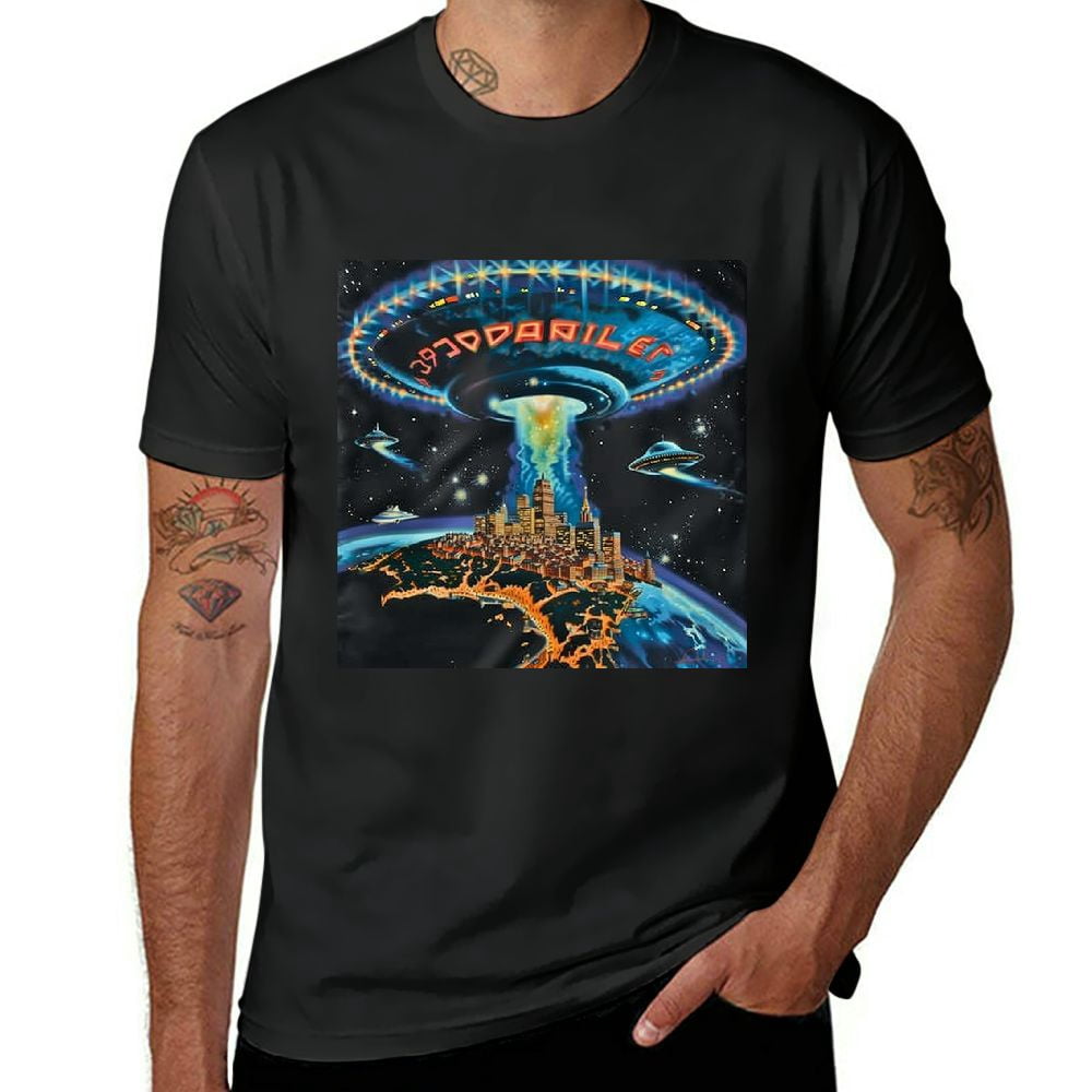Tshirt Poster Shirt Spaceship Rock T Shirts for Men Black - Walmart.com