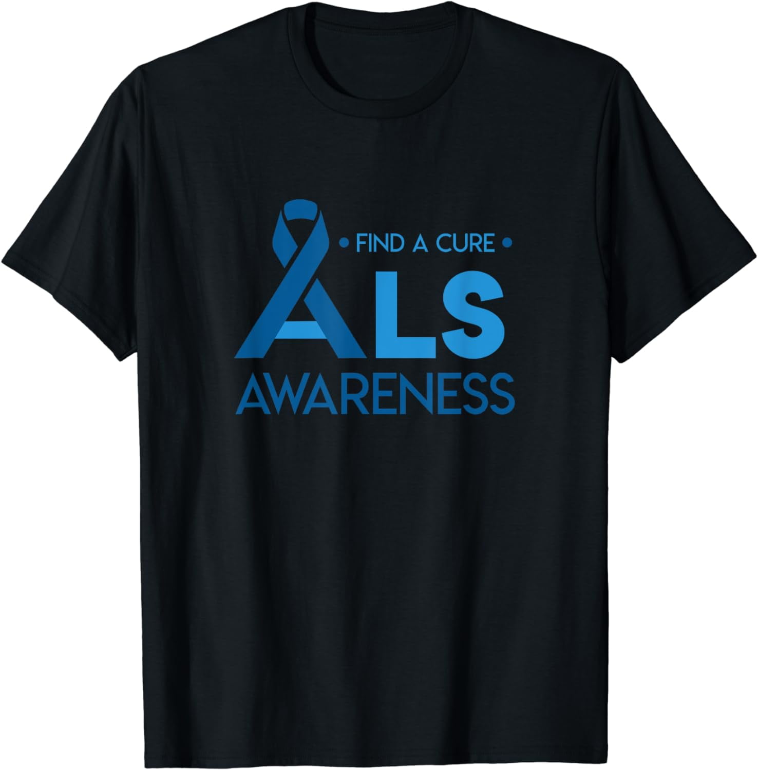 Tshirt for ALS Awareness in May Blue Ribbon Shirt - Walmart.com