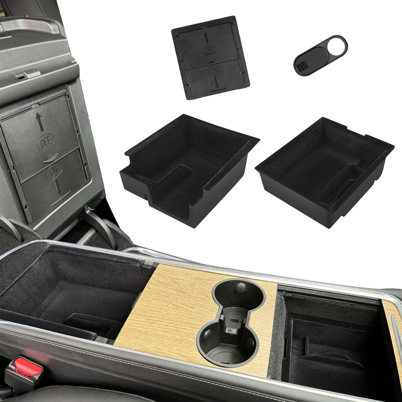 Tslespcx 4PCS Center Console CM31 Organizer Tray for 2017-2023 Tesla ...