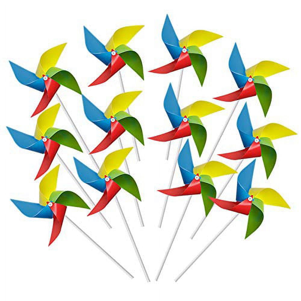 Tsocent 4 Colors Mixed Pinwheels (Pack of 36) - Party Favors Plastic ...