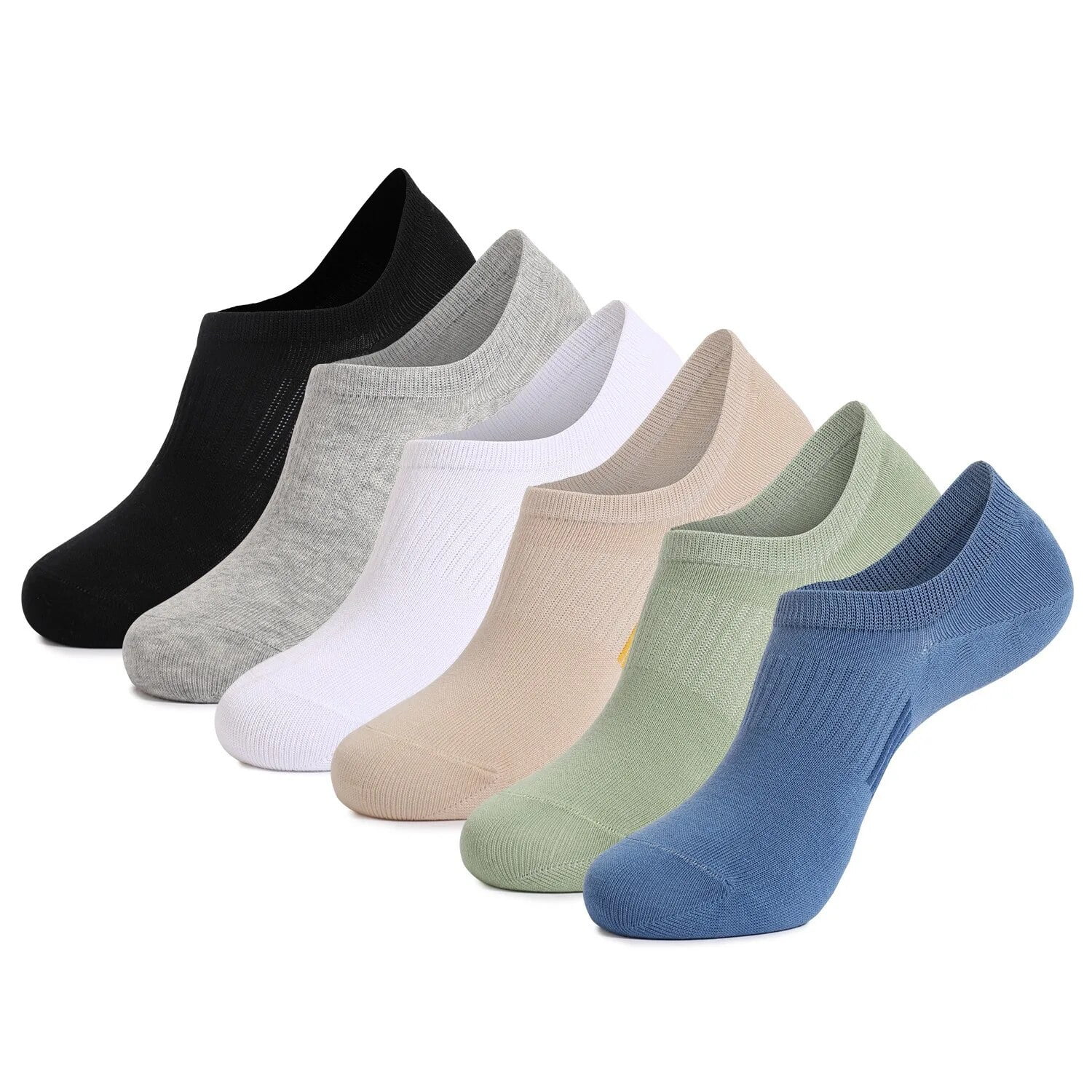 Tsoduce 6 Pairs No Show Mens Socks Cotton Thin Non Slip Low Cut Ankle ...