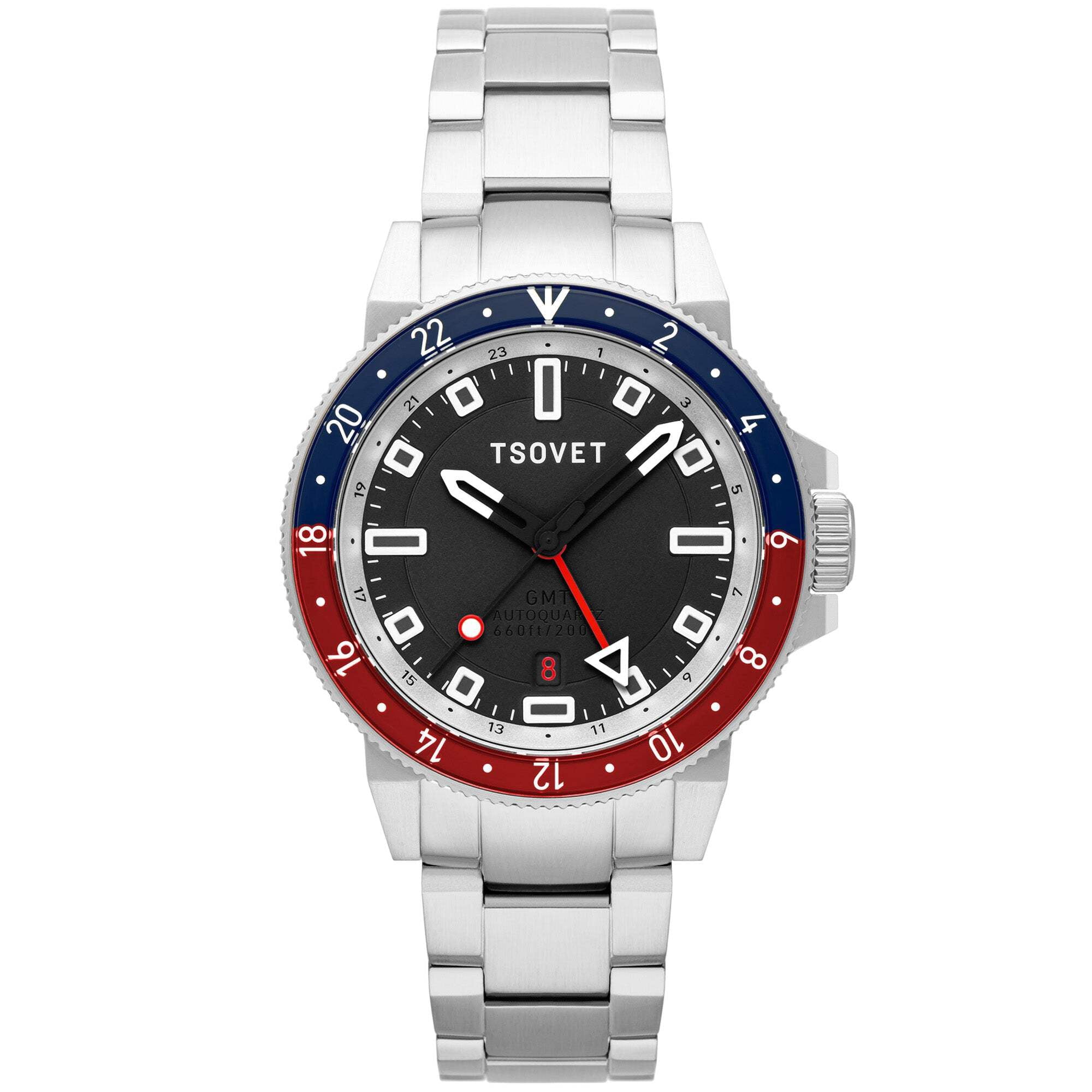 Tsovet SMT-DW42 GMT Hybrid Kinematic Automatic Blue Red - Walmart.com