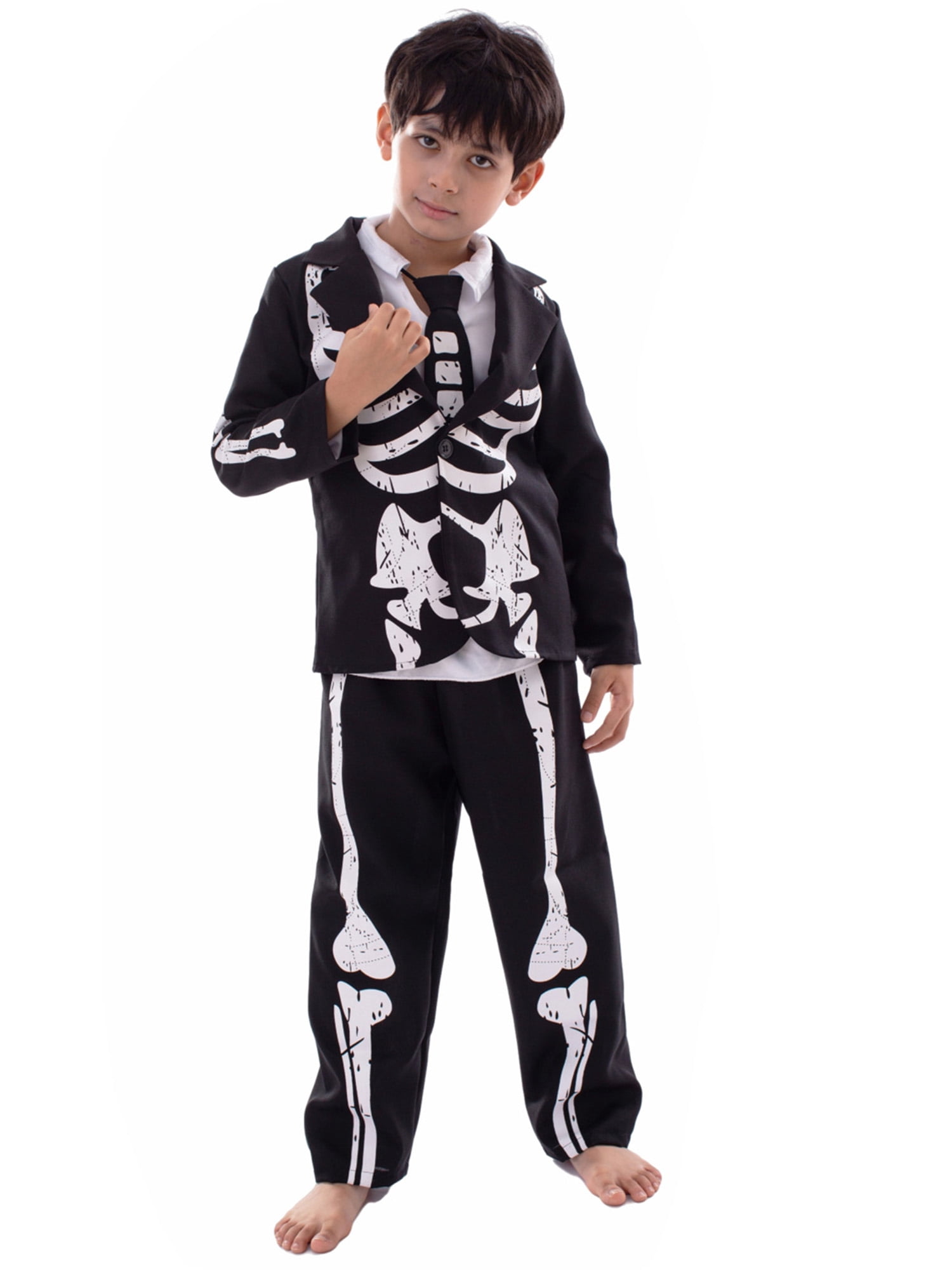 Tsseiatte Boy Halloween Skeleton Costume Set Kids Grunge Long Sleeve ...