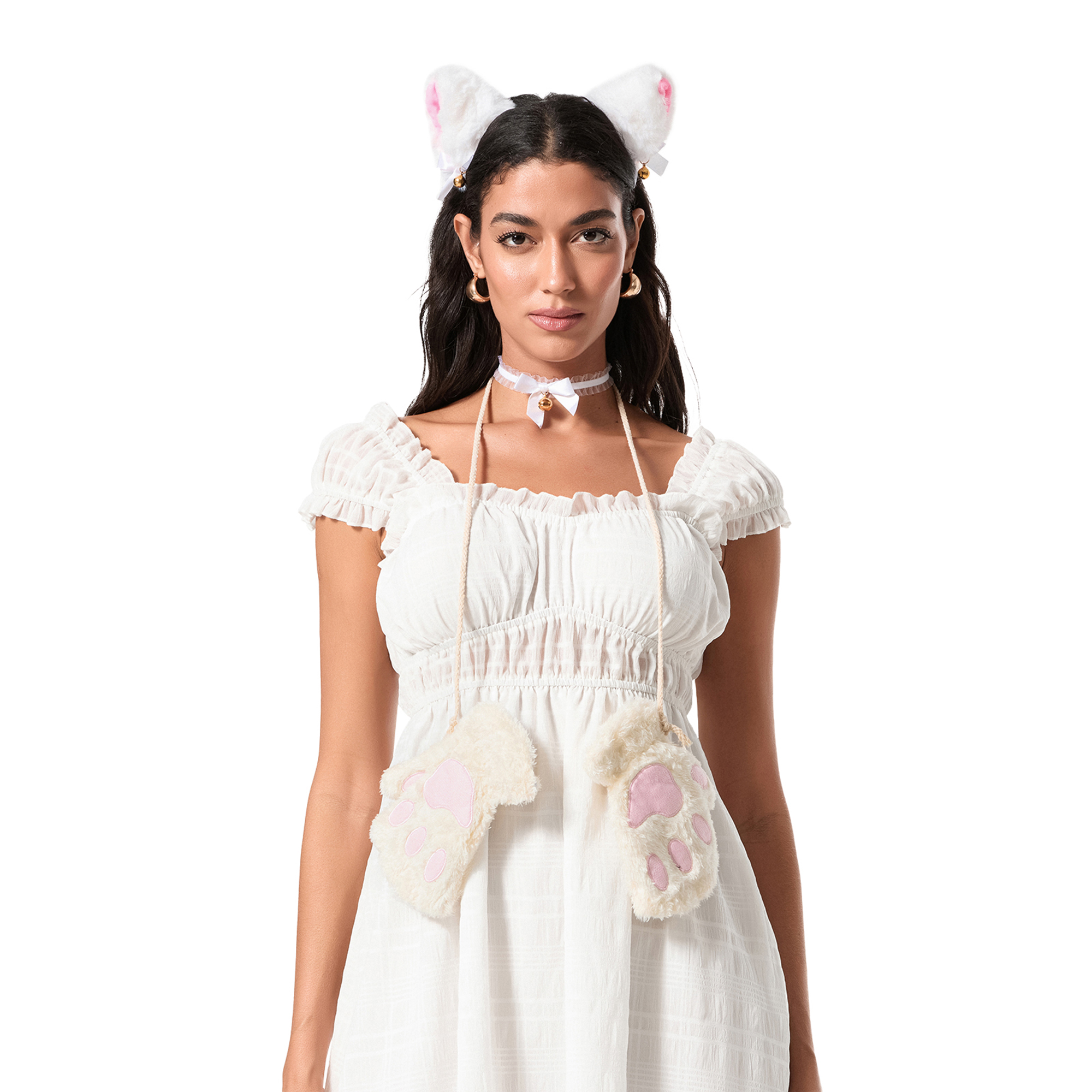 Tsseiatte Cat Cosplay Costume - Ears Headband, Collar, Tail and Cat Paw ...