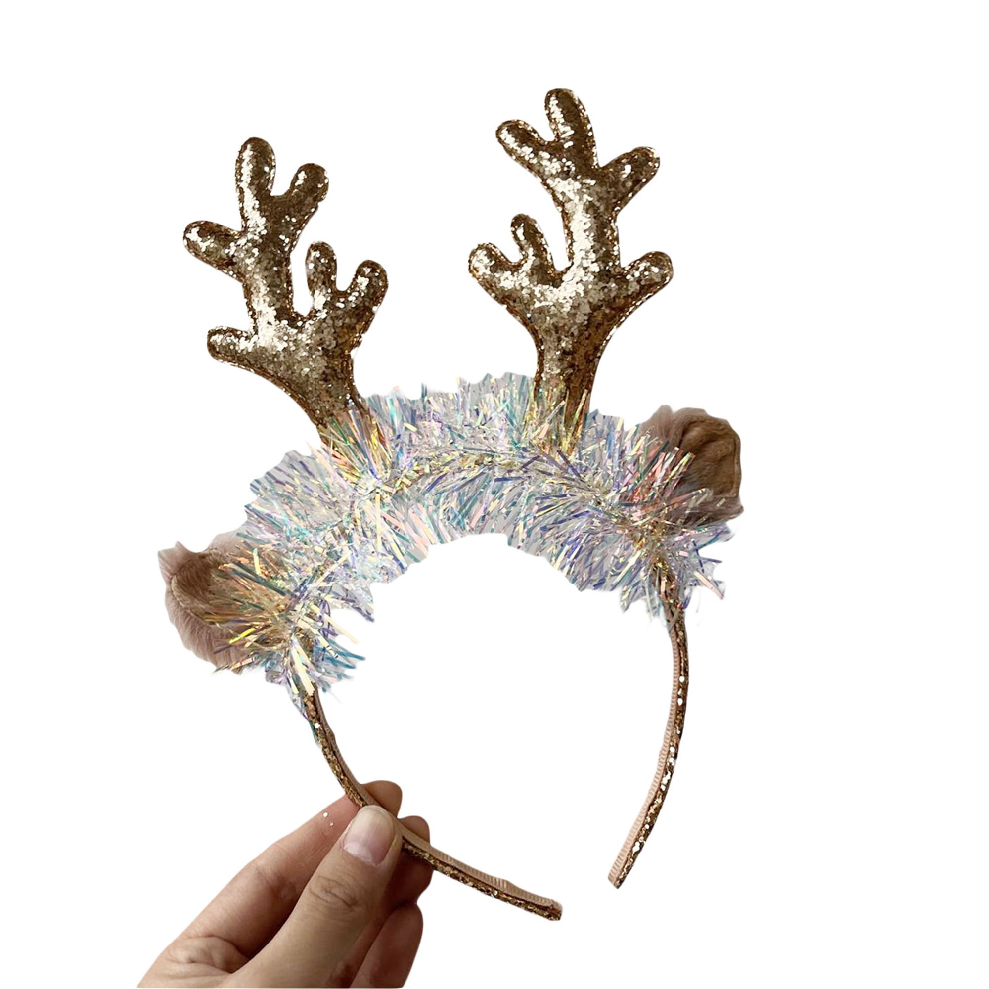 Tsseiatte Christmas Reindeer Headbands Glitter Antler Deer Ears Hair