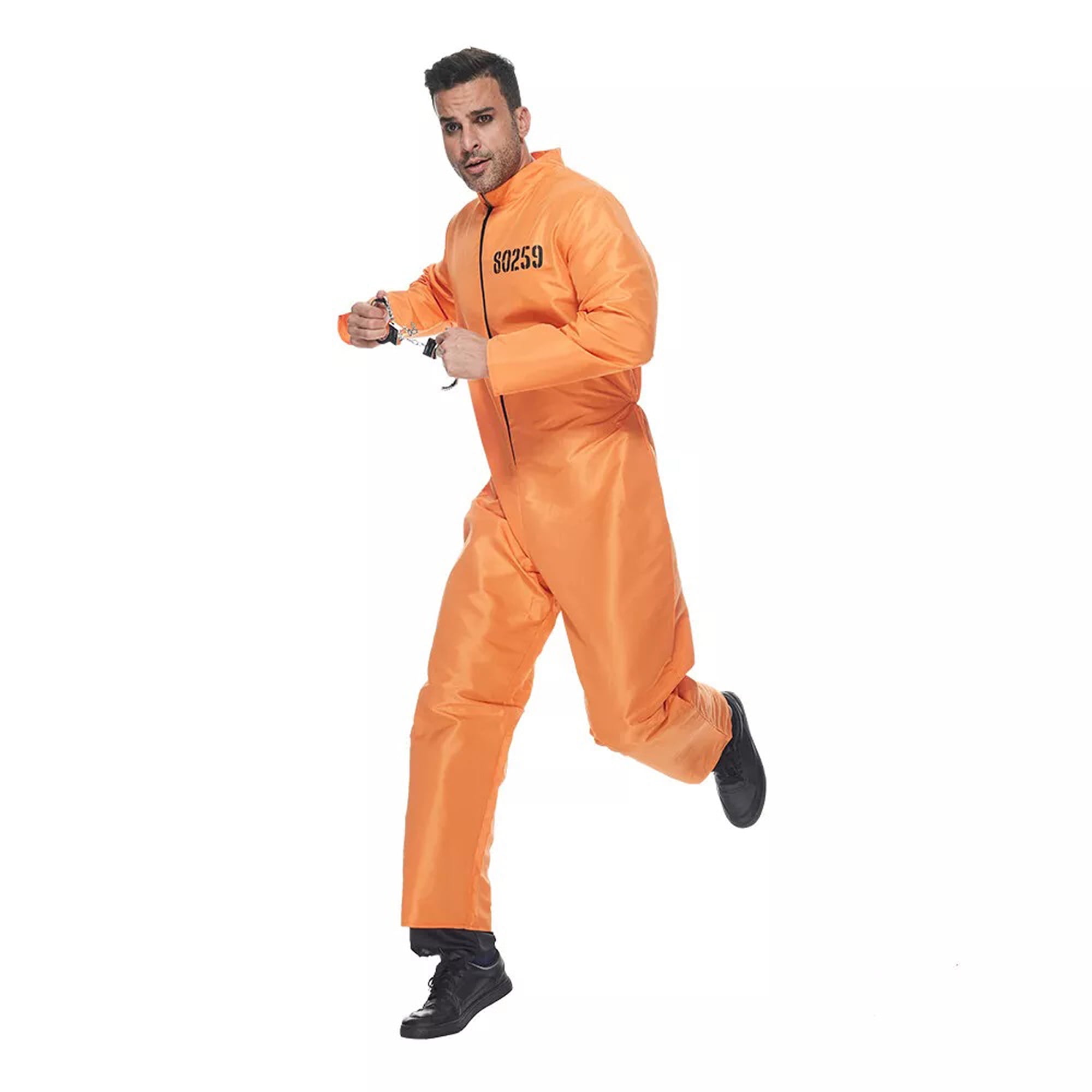 Tsseiatte Men Halloween Prisoner Costume Long Sleeve Zipper Front ...
