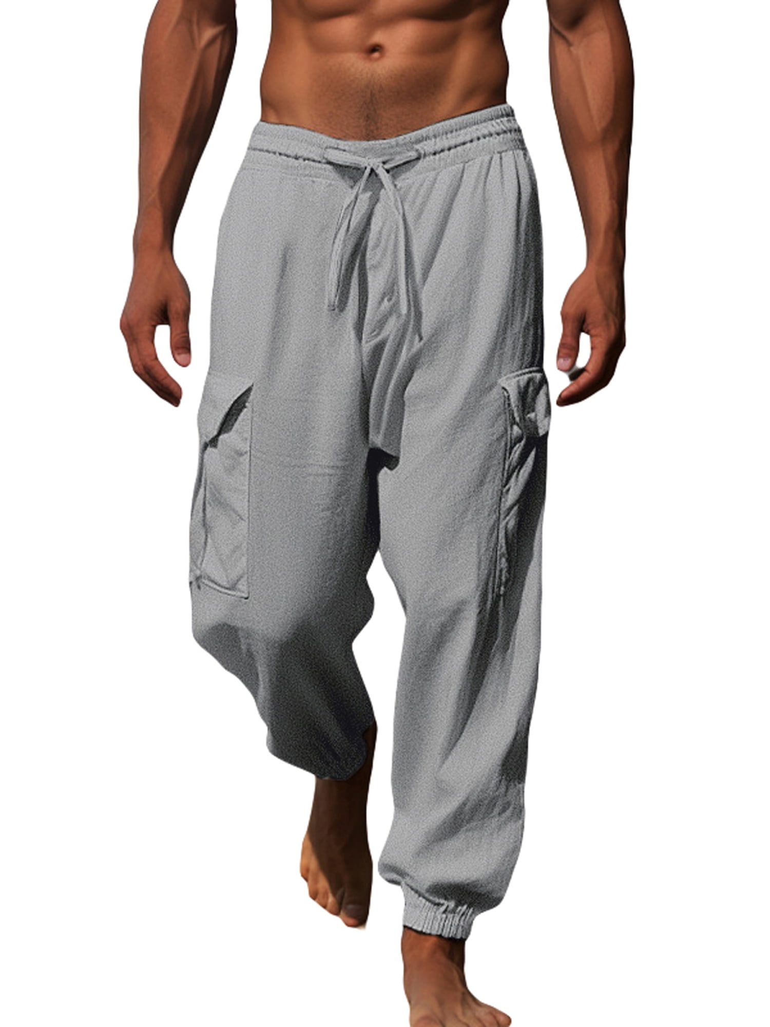 Tsseiatte Mens Casual Cargo Pants Joggers Elastic Waist Stretch