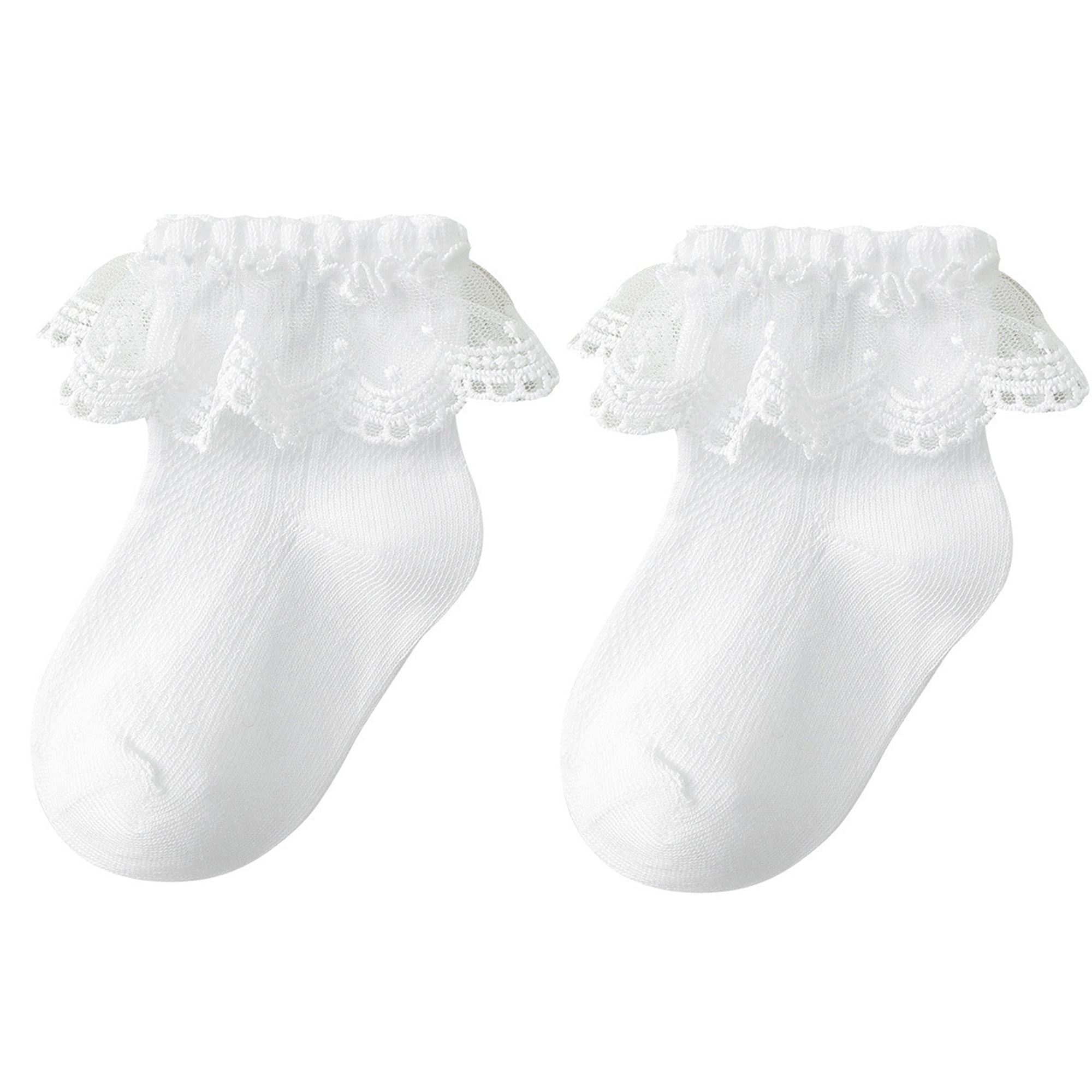 Tsseiatte Toddler Baby Girl's Socks Cute Ruffle Lace Frilly Dress Socks ...