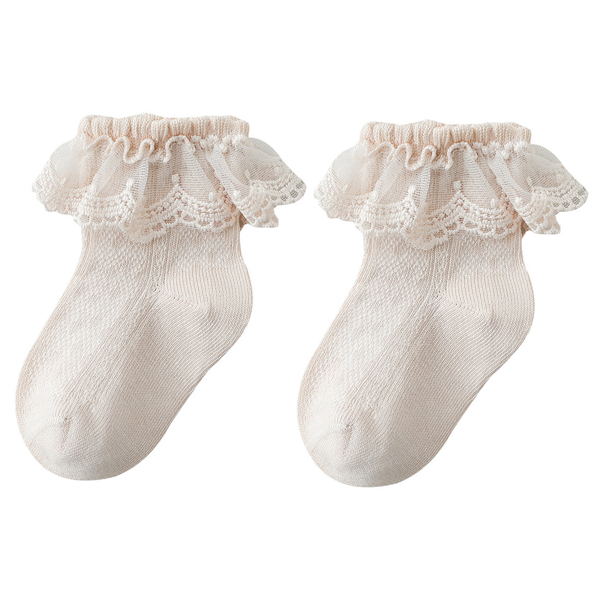 Tsseiatte Toddler Baby Girl's Socks Cute Ruffle Lace Frilly Dress Socks ...