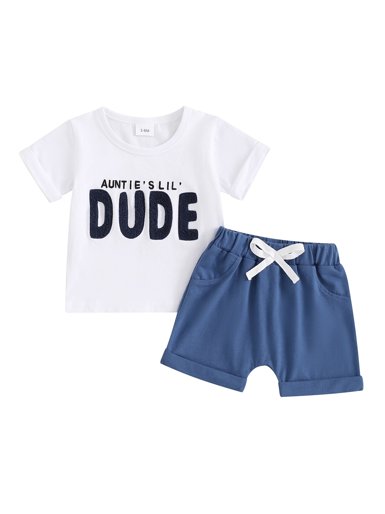 Tsseiatte Toddler Boys Summer Outfits Fuzzy Letter Embroidered Short Sleeve T-Shirts Tops ...