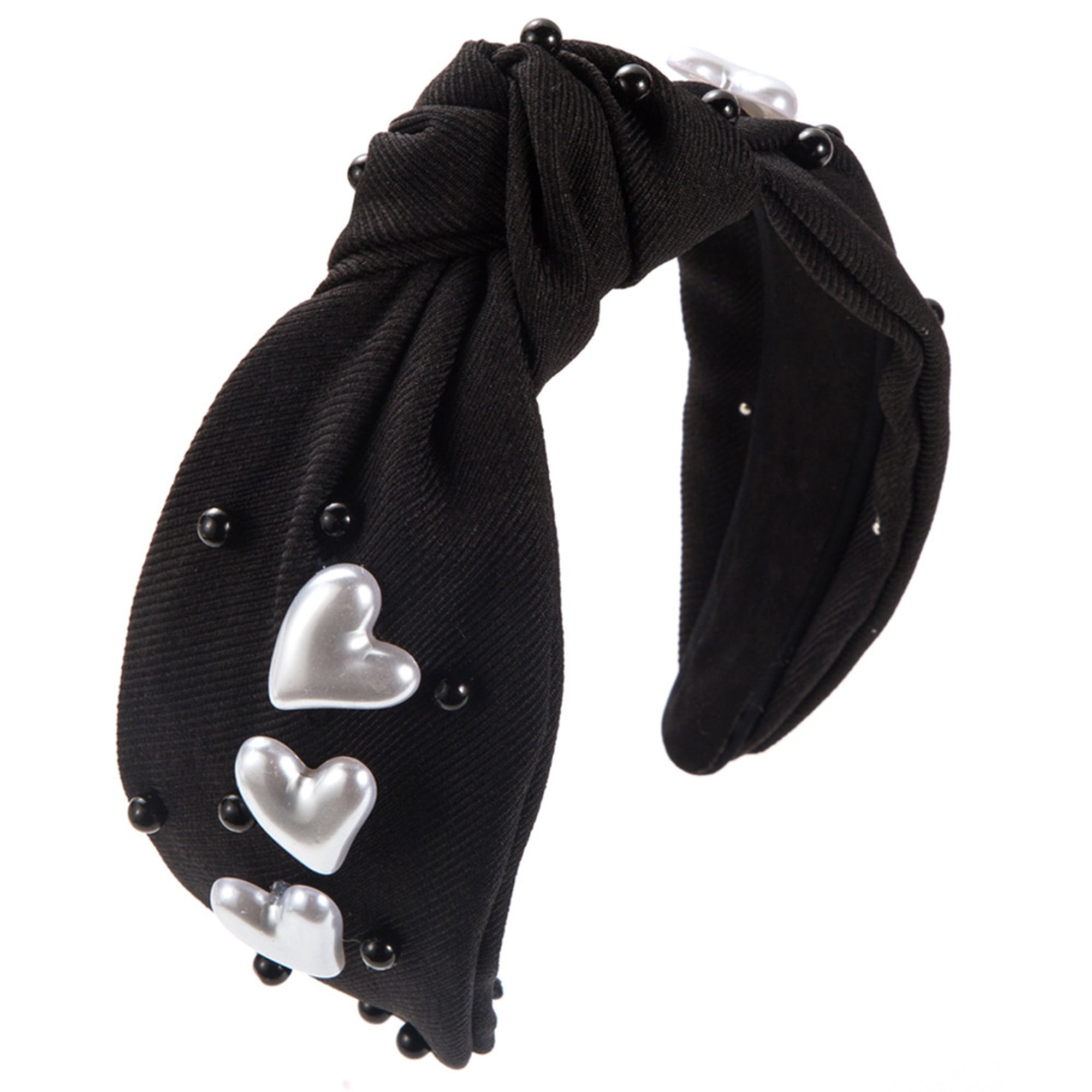 Tsseiatte Valentine's Day Headbands Heart Pearl Knotted Wide Hair Bands ...