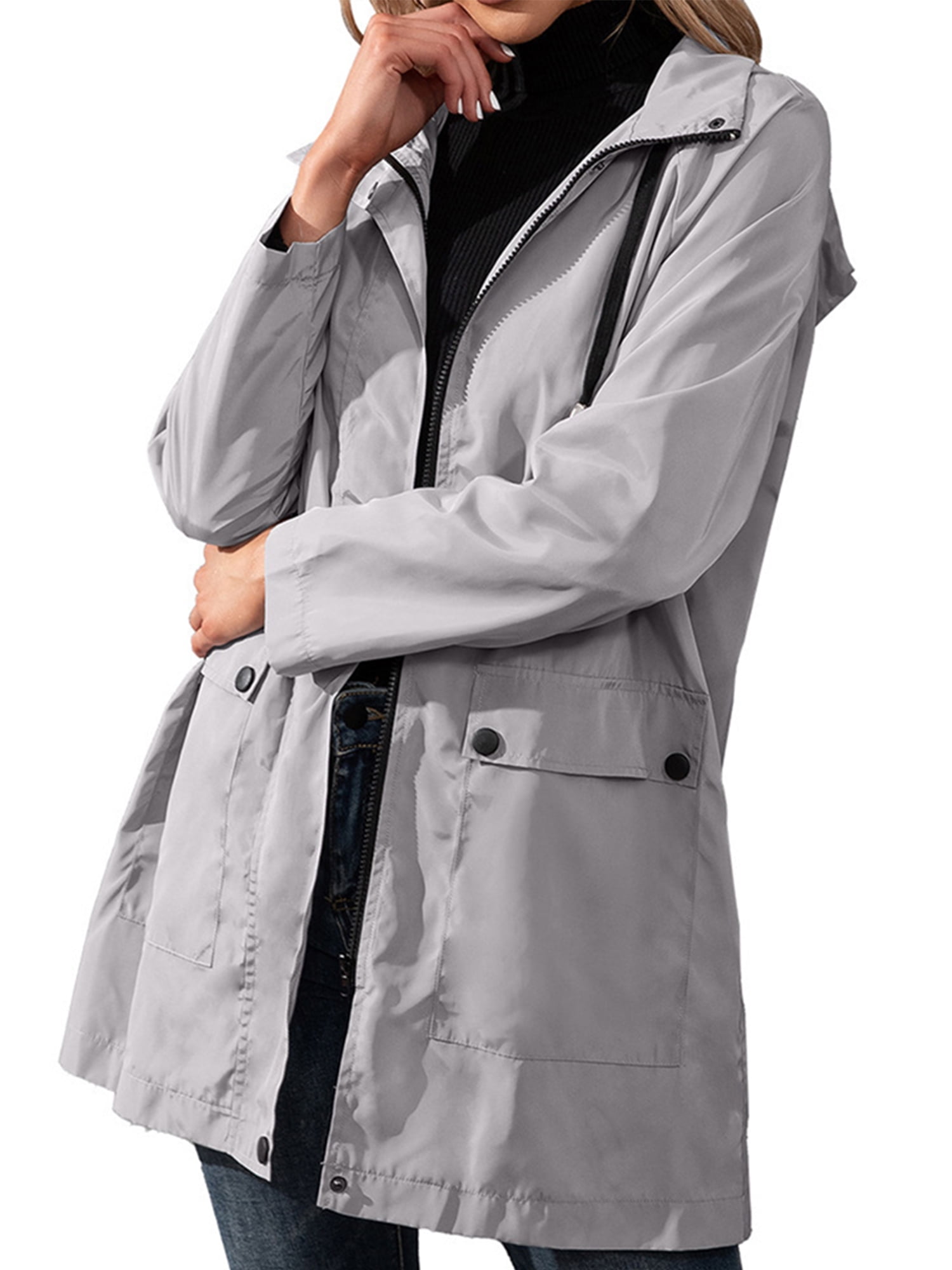 Tsseiatte Women Light Rain Jacket Waterproof Active Outdoor Trench ...
