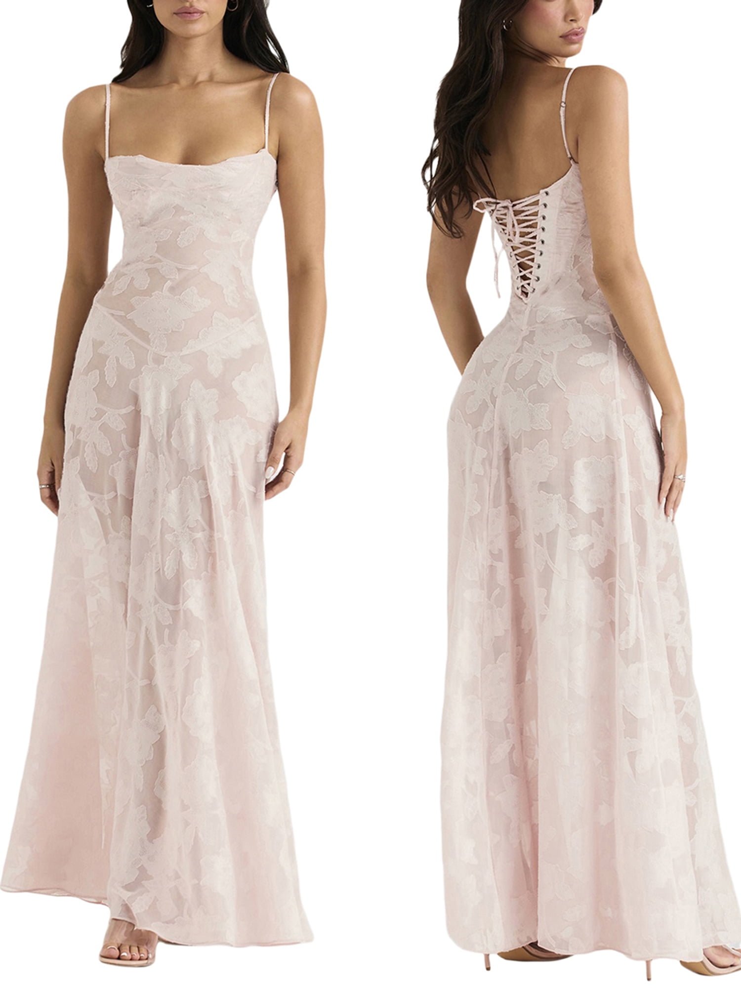 Tsseiatte Classy Women's Spaghetti Strap Floral Lace Sleeveless ...