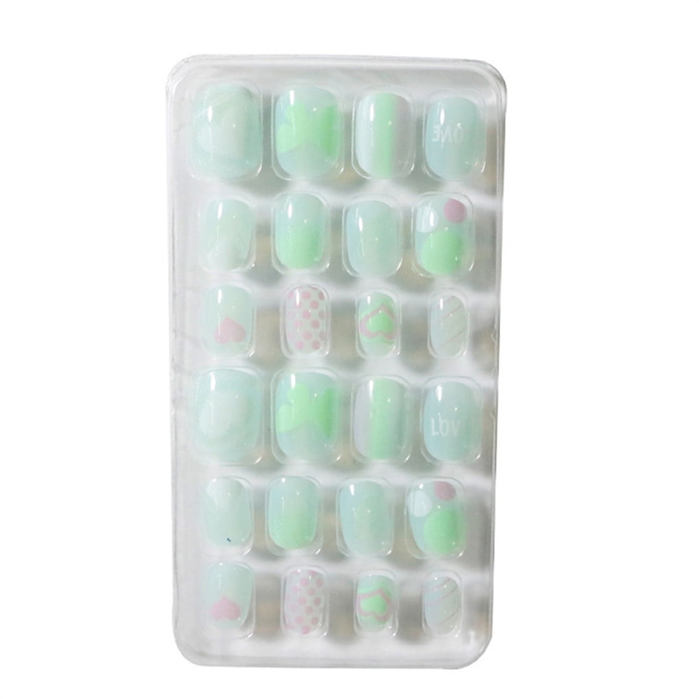 ADVEN 1 Kit Children Nails Medium Length Files Matte Press on Stick ...