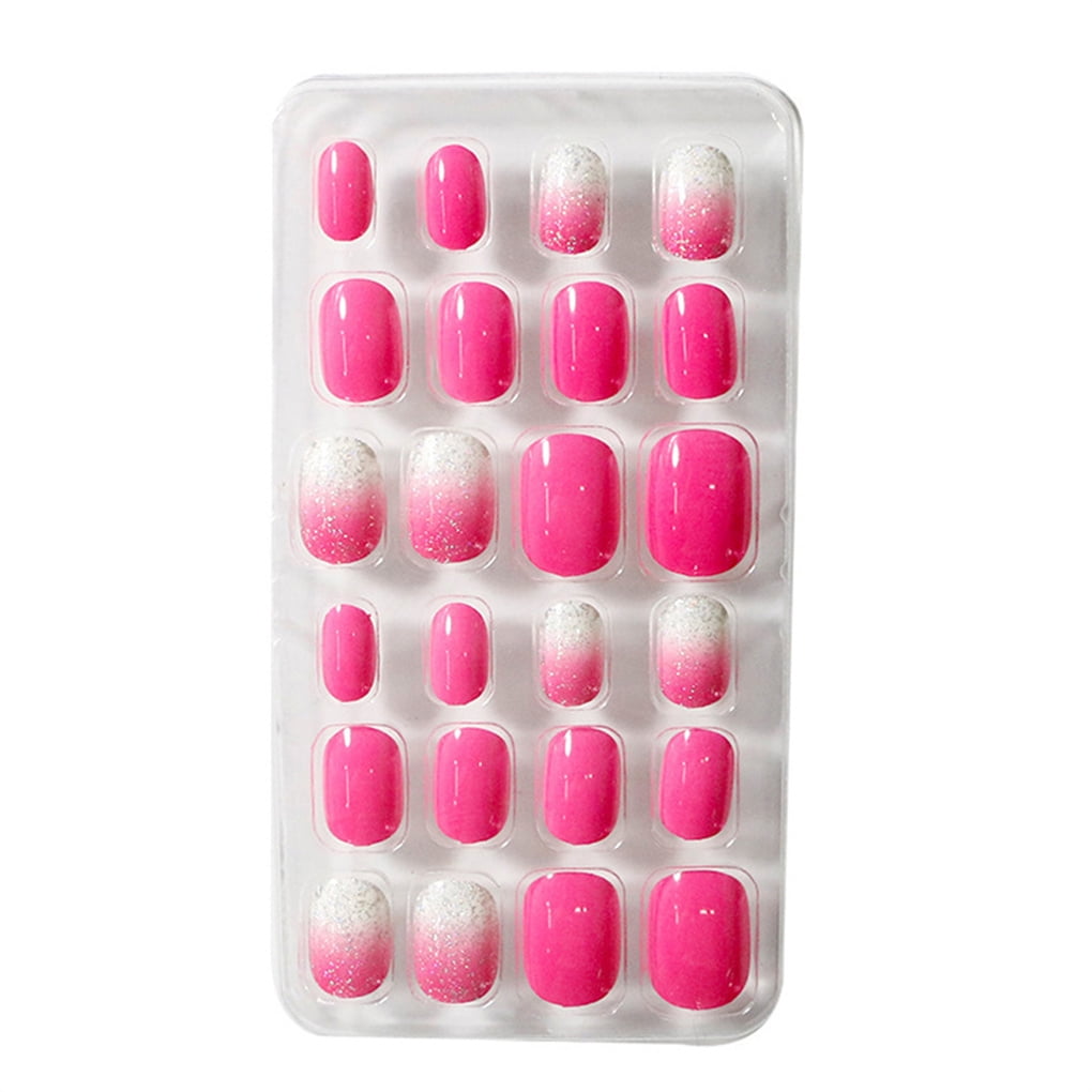 Tssuoun 1 Kit Children Nails Medium Length Files Matte Press on Stick ...