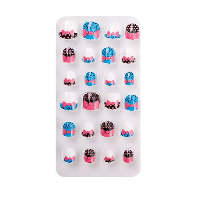 Tssuoun 1 Set Artificial Nail Tips Press on Nails for Kids Cartoons ...