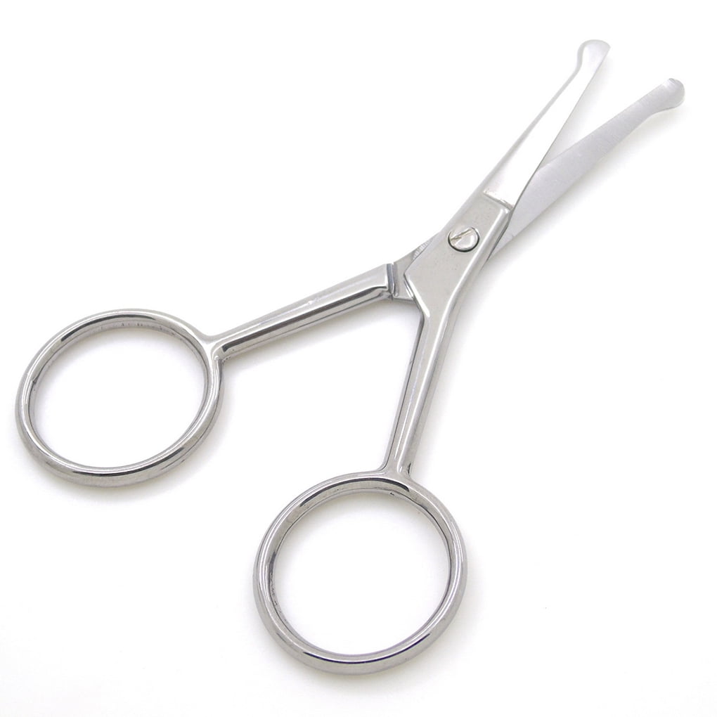 ADVEN 105MM Round Head Mustache Scissors Fashionable Durable Nose Hair ...