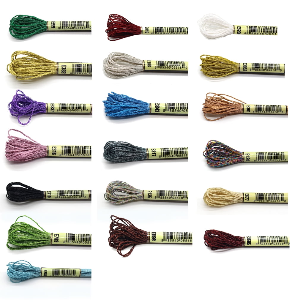 Tssuoun 2 Pcs Embroidery Threads Metallic Needle Crafts Knitting Supply ...