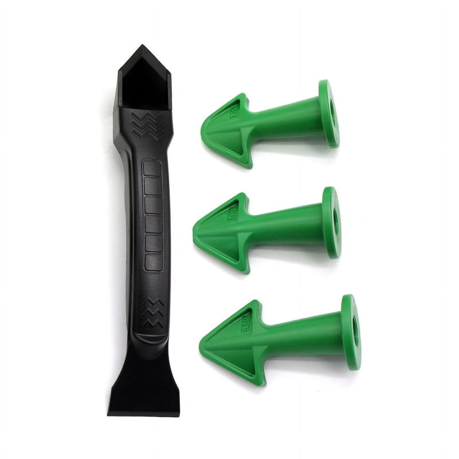 Tssuoun 4 Pcs Caulking Tool Kit 3 Plastic Caulking Nozzles with 1 Grout ...