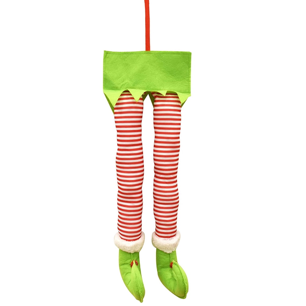 Tssuoun Christmas Santa Elf Legs Plush Stuffed Feet with Shoes ...