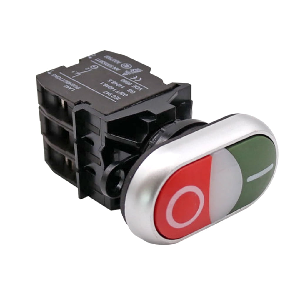 Tssuoun Dual Keys Start Stop Switch with Lamp Dustproof Reset Push ...