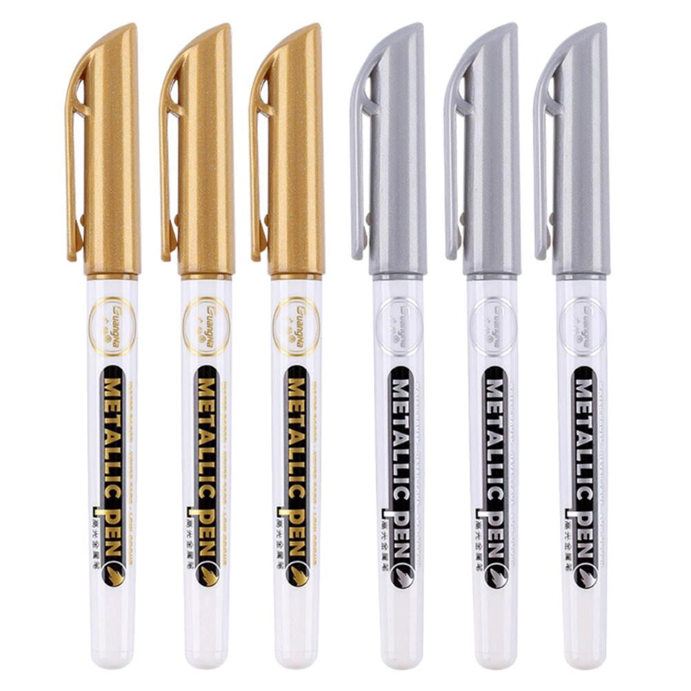 Tssuoun Gold Silver Resin Drawing Pen Metallic Marker Pens Waterproof ...