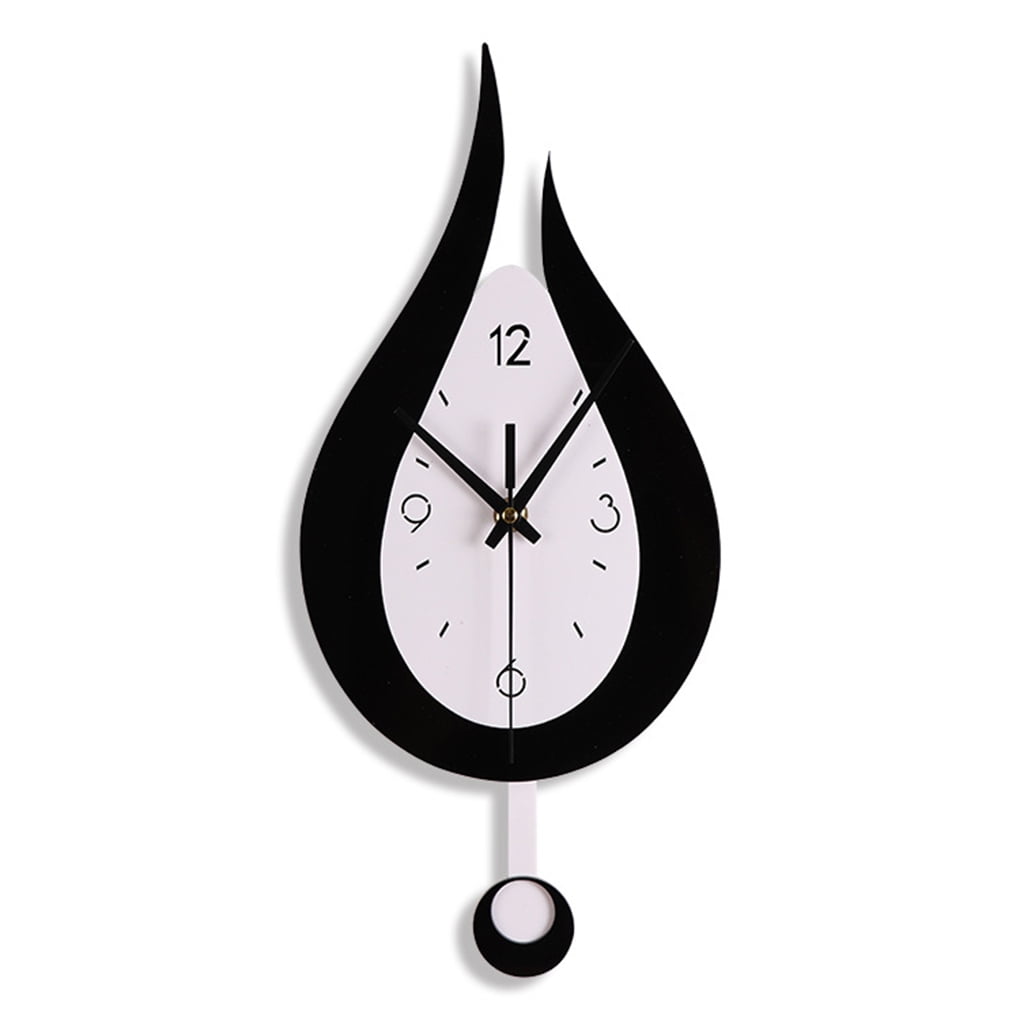 Tssuoun Home Swing Clock Scene Layout Simple Style Water Drop Shaped ...
