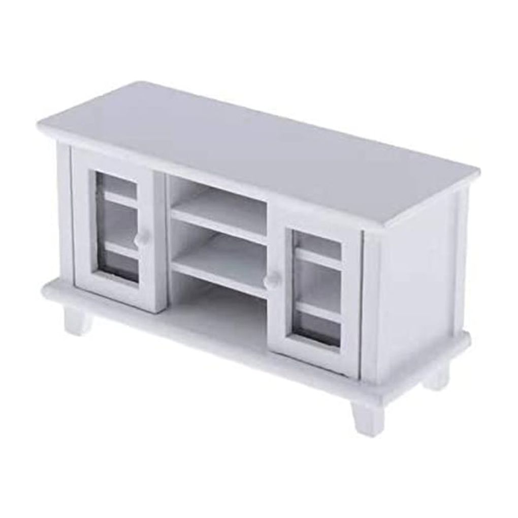 Tssuoun Mini TV Cabinet Realistic 1/12 Decor Accessory Table Models ...