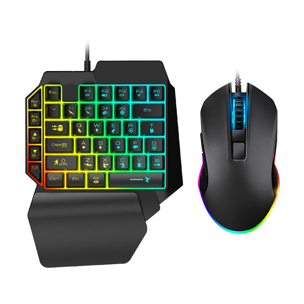 Tssuoun One Handed Keyboard and Mouse Combo 39 Keys Gaming Board with ...