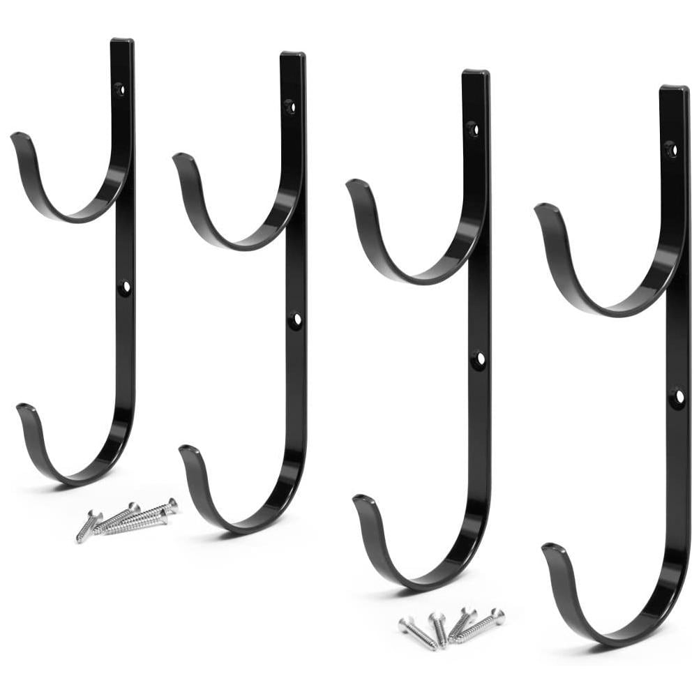 Tssuoun Pool Pole Hangers Heavy Duty Black Aluminium Holders for ...