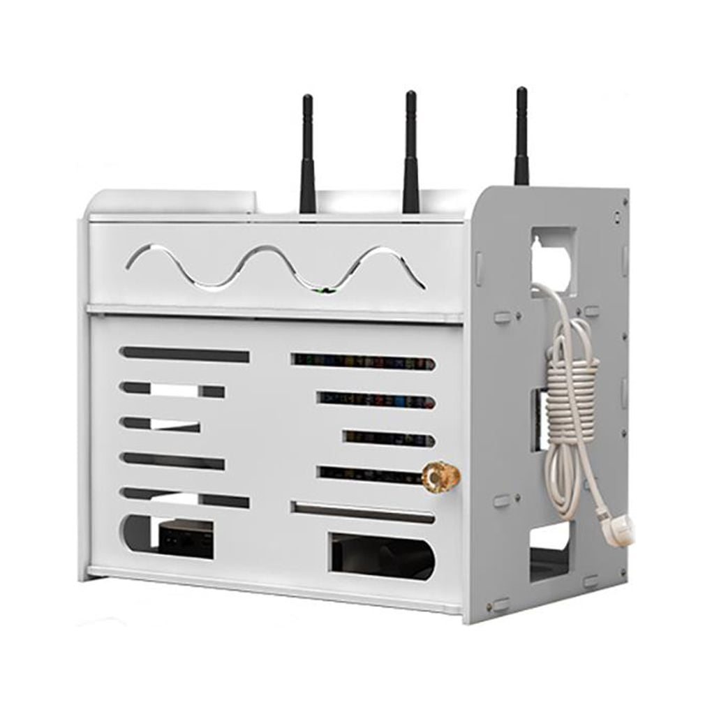 Tssuoun Router Storage Box Wall-mounted Set-Top Box Rack Patch Panel ...