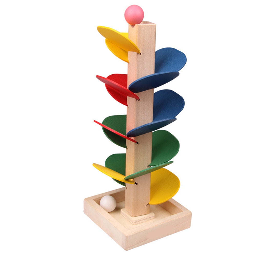 Tssuoun Wooden Tree Toy for Kids Colorful Wooden Tree Detachable Leaves ...