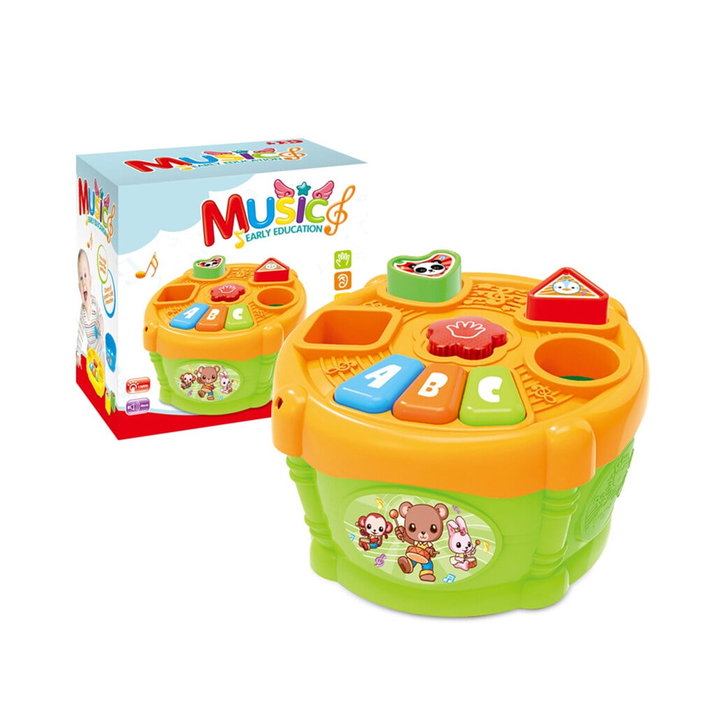 Tssuoun children's storage geometric sound-light toy drum for early ...