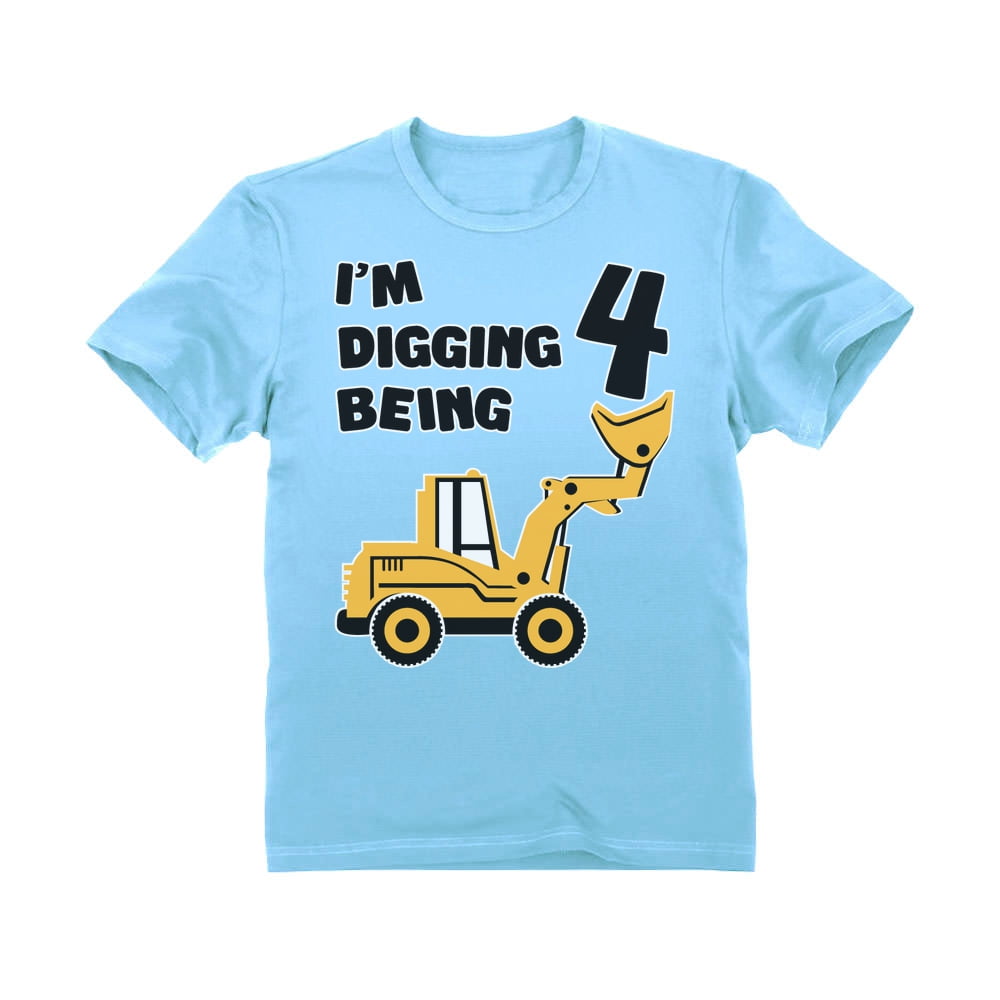 Tstars 4th Birthday Bulldozer Tractor Shirt - Perfect Gift for 4 Year ...