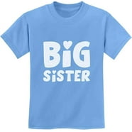Bold Big Sister Colorful Sibling Reveal Announcement T-Shirt for Baby and Toddler Youth Girls ...