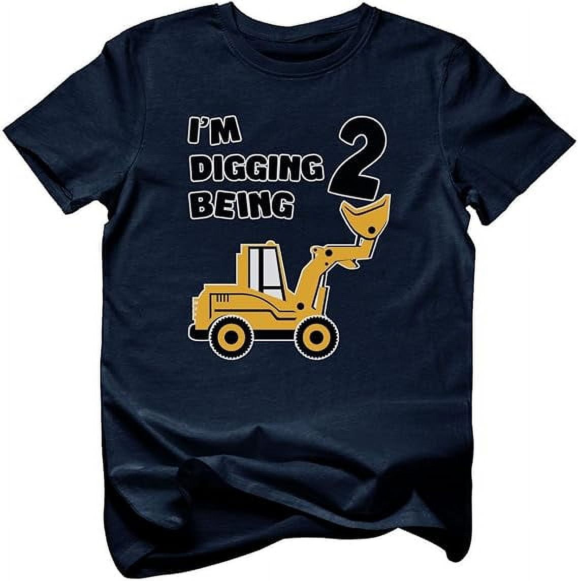 Tstars Boys' 2nd Birthday T-Shirt - Bulldozer Construction Design - Two ...