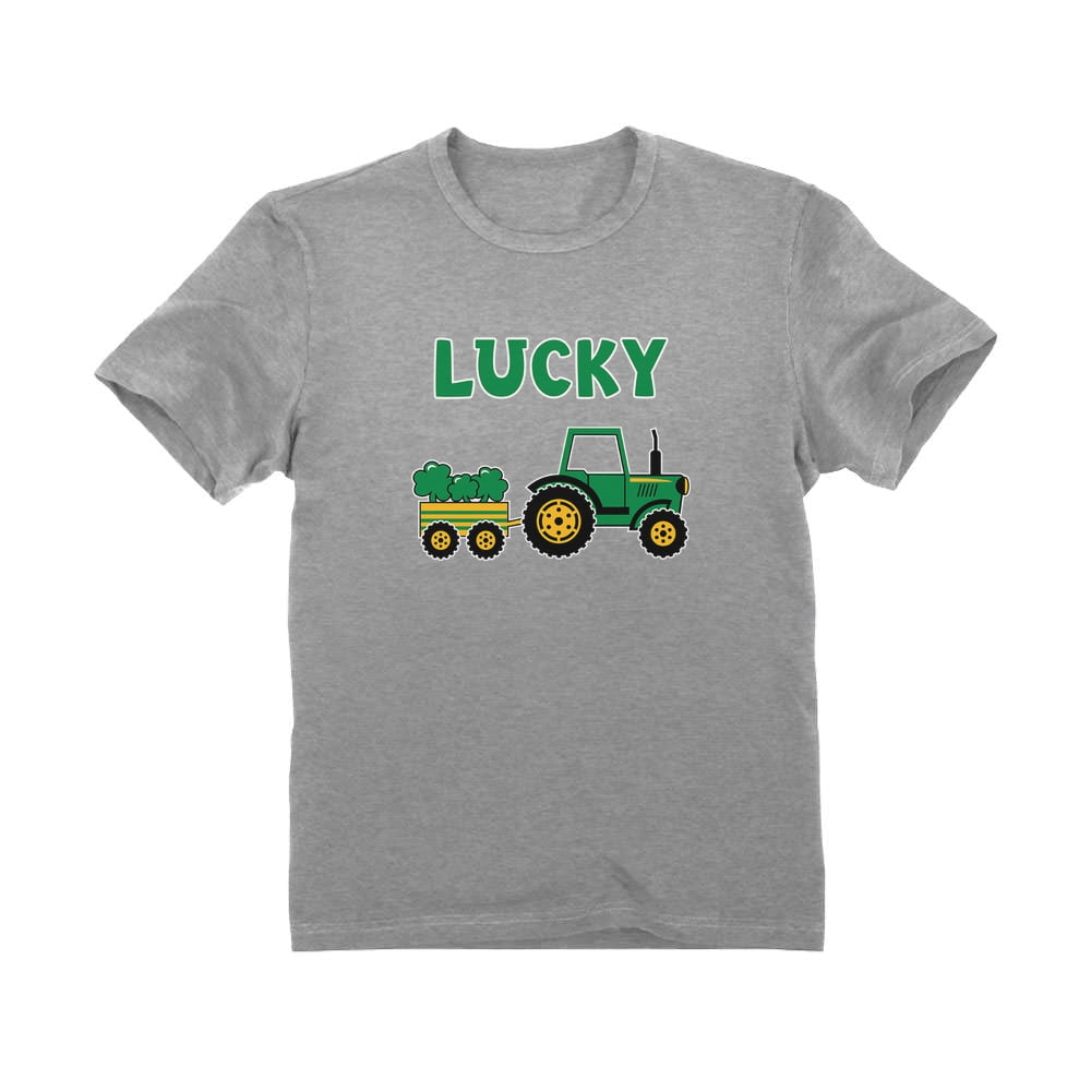 Tstars Boys Lucky Clover Irish Tractor Loving St Patricks Day Proud ...