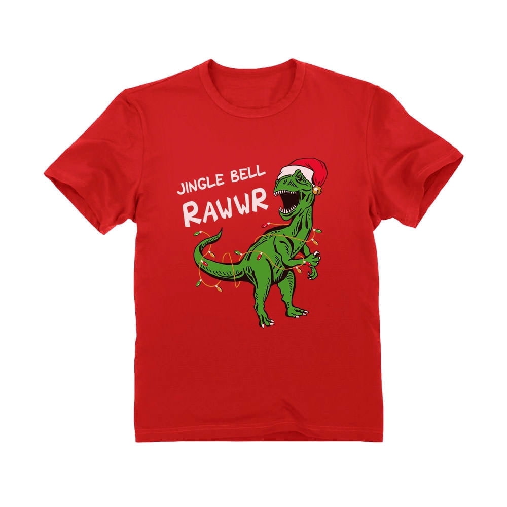 Tstars Boys Christmas Shirts Gift for Kids Jingle Bell Rawr Kids ...