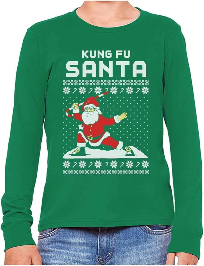 Tstars Boys Unisex Kung Fu Santa Christmas Big Boys T-Shirt - Walmart.com