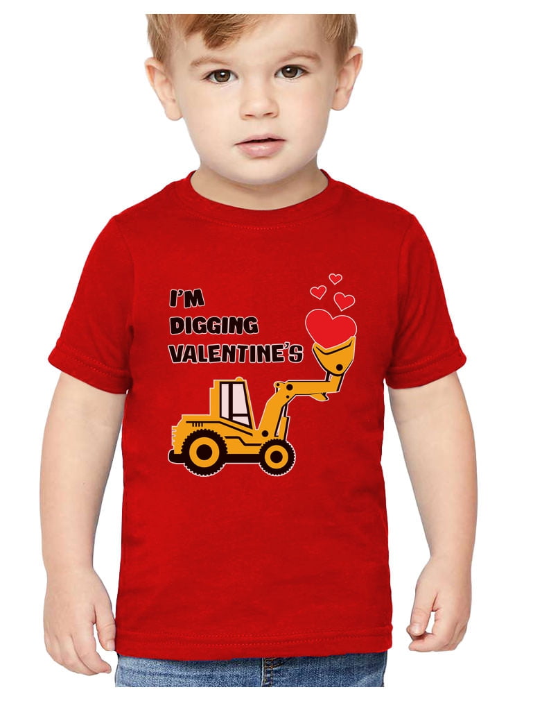 Tstars Boys I'm Digging Valentine's Day Tractor T-Shirt – Adorable Gift ...